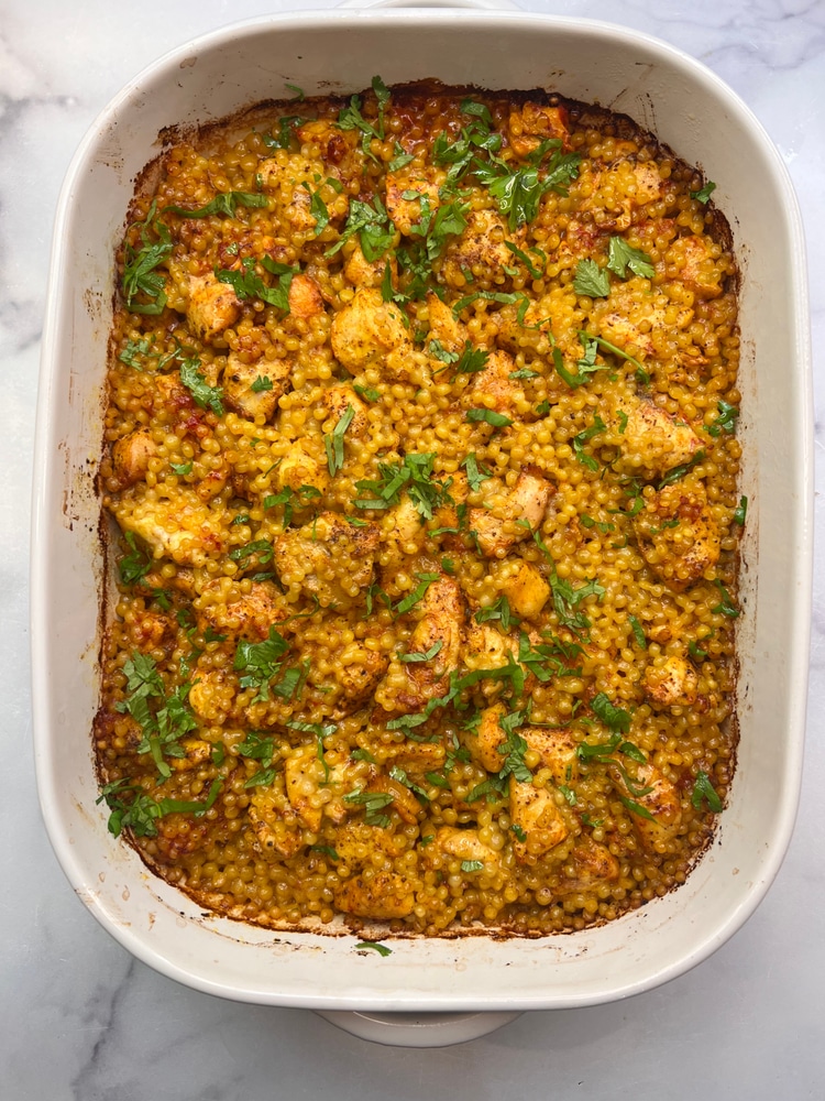 One Pan Chicken and Ptitim | Israeli & Mediterranean Recipes | RuhamasFood